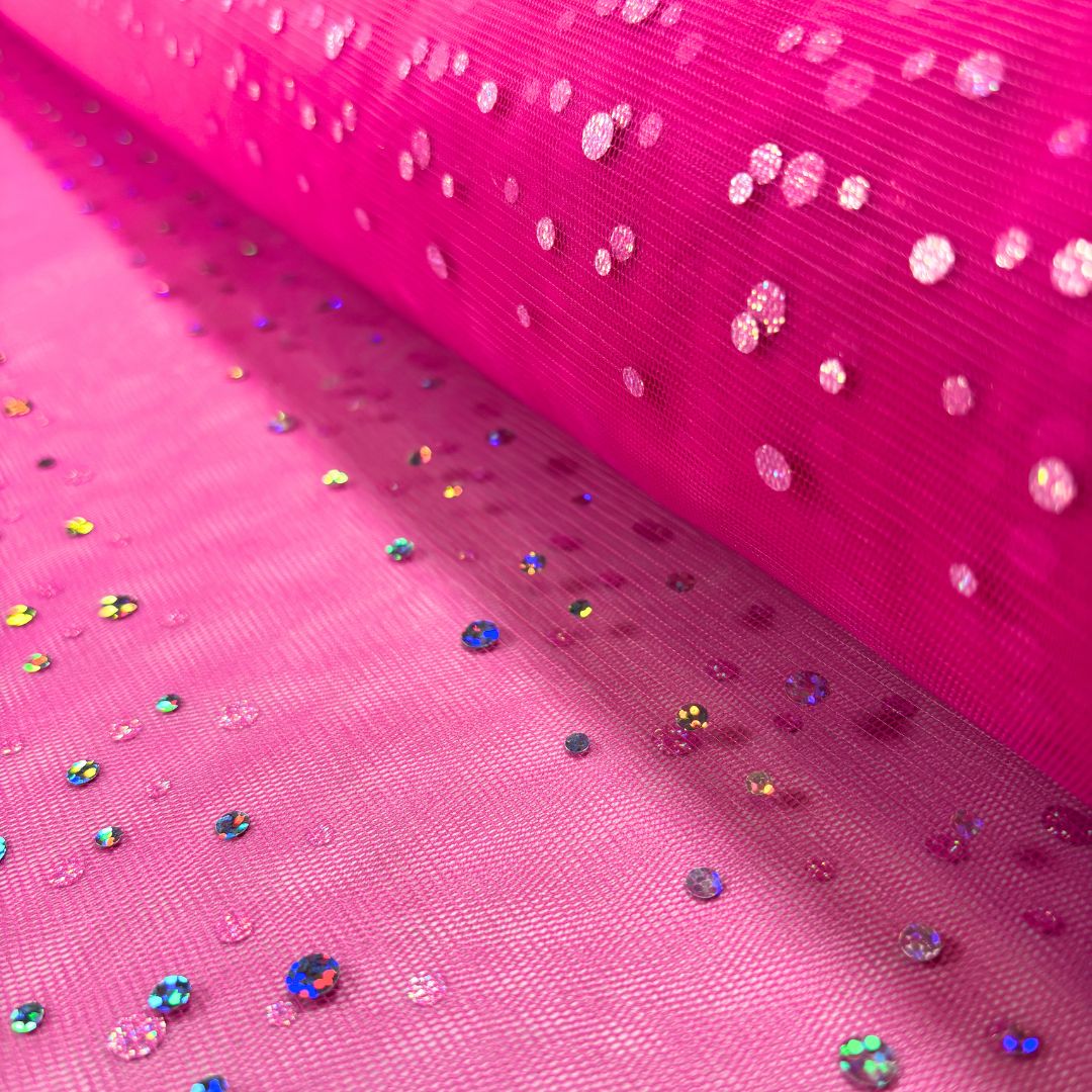 Tela tul con diamantes brillantes – Ideal vestidos y disfraces.